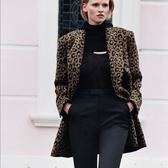 Zara | Jackets & Coats | Zara Cheetah Leopard Animal Print Coat Jacket ...